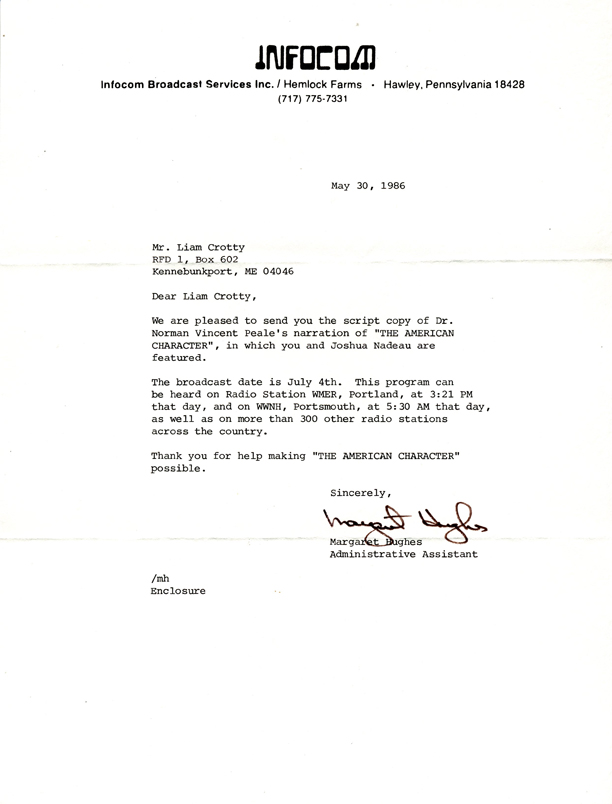 Infocom letter and radio script-05/30/1986 | Liam Crotty Photography